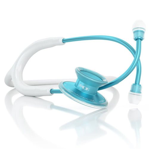 MDF Instruments® Stethoscope Acoustica® Lightweight White and Aqua Blue